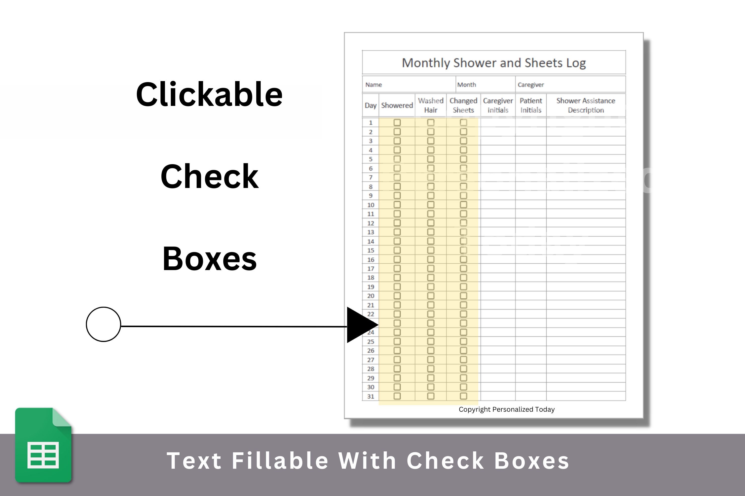 Google Sheets Assisted Living Monthly Shower & Bed Sheets Change ...