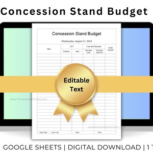 School Concession Stand Profitability Food Spending and Sales Budget ...