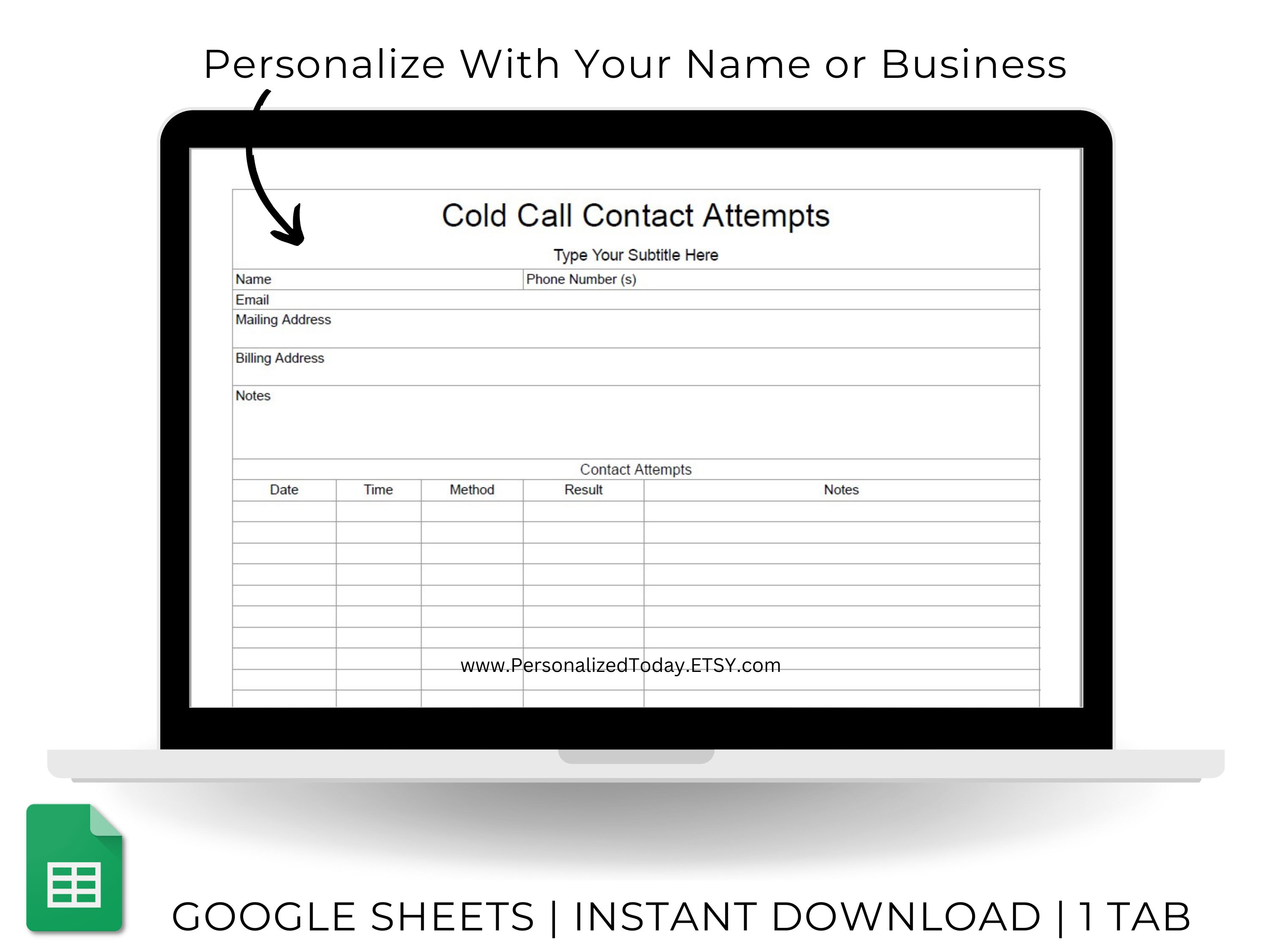 Google Sheets Follow up Calls Tracker - Sales Calls Sheet - Prospect ...