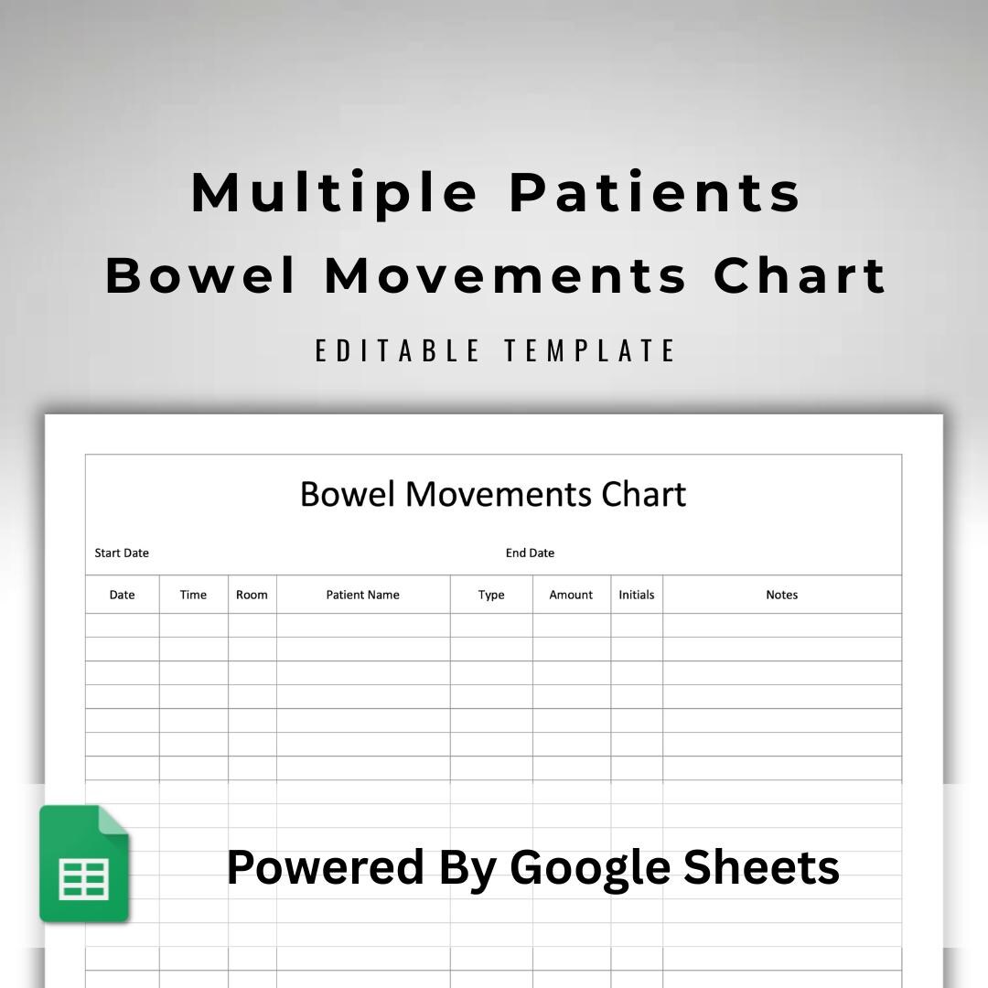 Multiple Patient Bowel Movement Tracker - Nursing Home Log - Senior ...