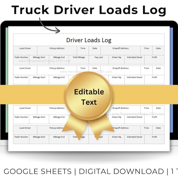 Truck Driver Load Log - Etsy