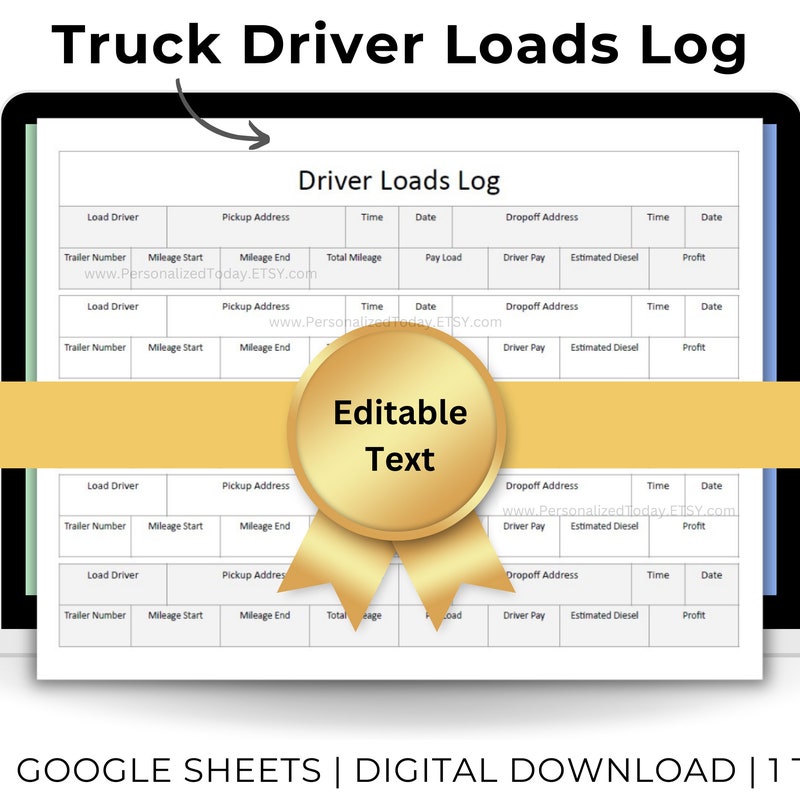 Truck Driver Loads Log - Etsy
