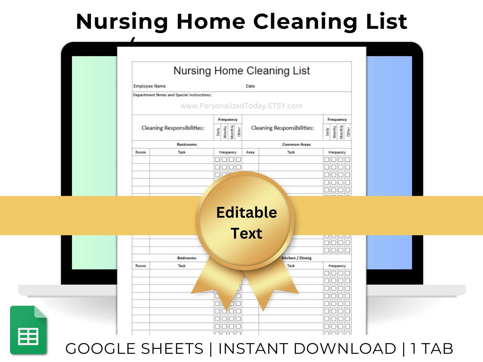 Caregiver Housekeeping Tasks List Assisted Living Janitorial Checklist ...