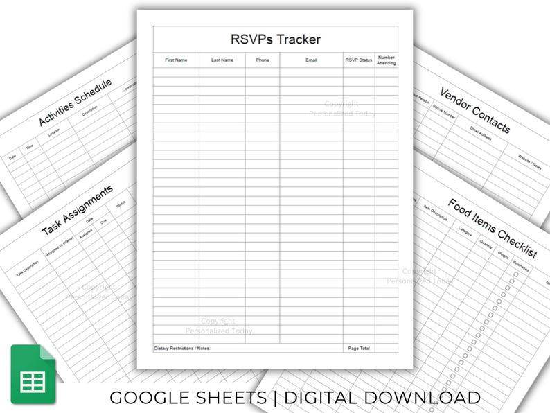 Family Reunion Organizer - Google Sheets Templates Bundle – 20 Editable ...