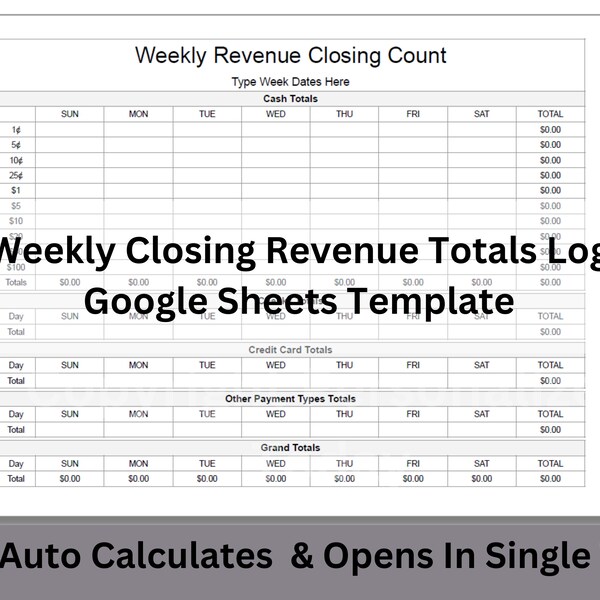 Cash Drawer Sheets - Etsy