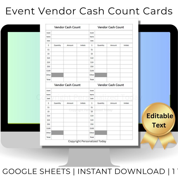 Cash Count Sheet - Etsy