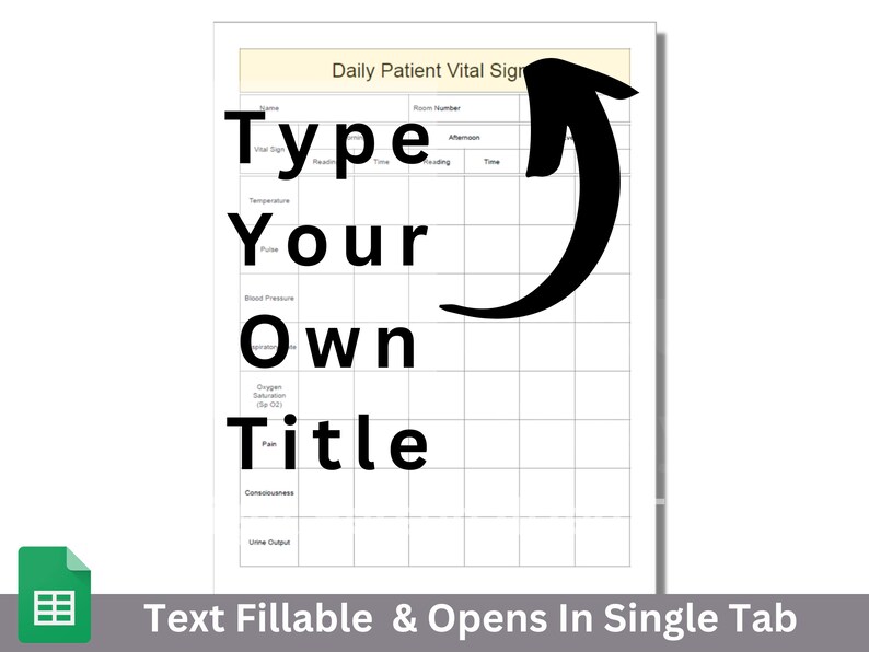 Daily Vital Signs Morning, Afternoon and Evening 3 Times Daily Report ...