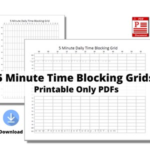 Printable Only 5 Minute Daily Time Blocking Coloring Grids PDF - Etsy