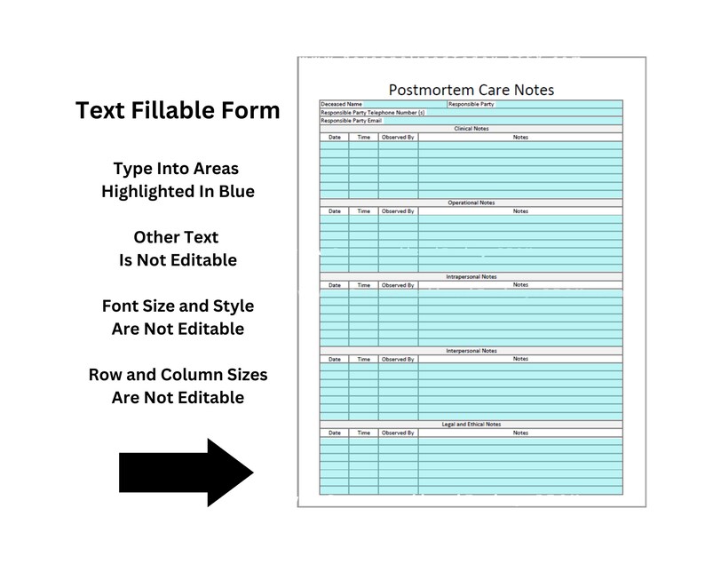 PDF Postmortem Care Sheet Caregiver Notes Page Printable and - Etsy PDF Postmortem Care Sheet Caregiver Notes Page Printable and - Etsy