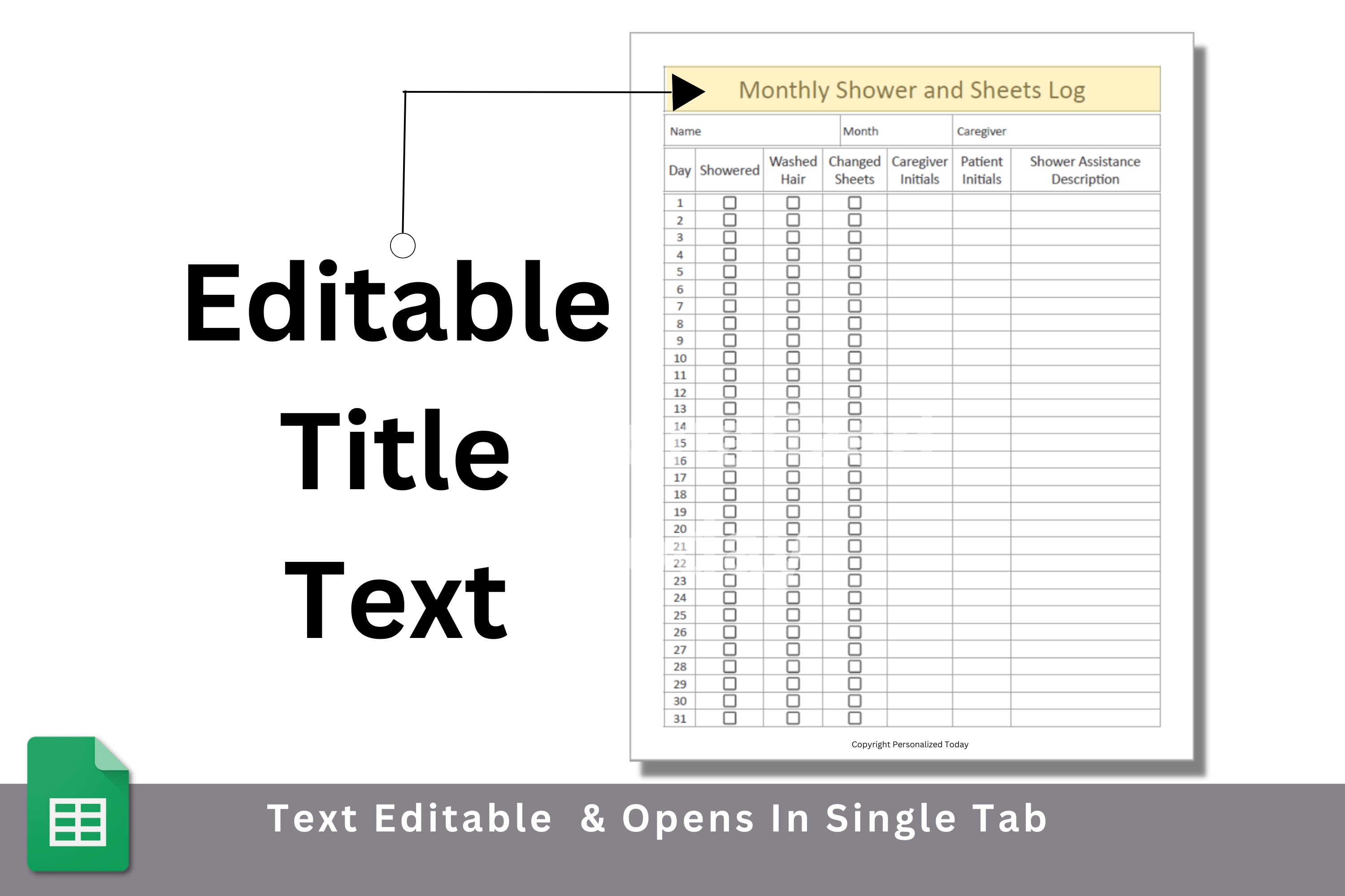 Google Sheets Assisted Living Monthly Shower & Bed Sheets Change ...