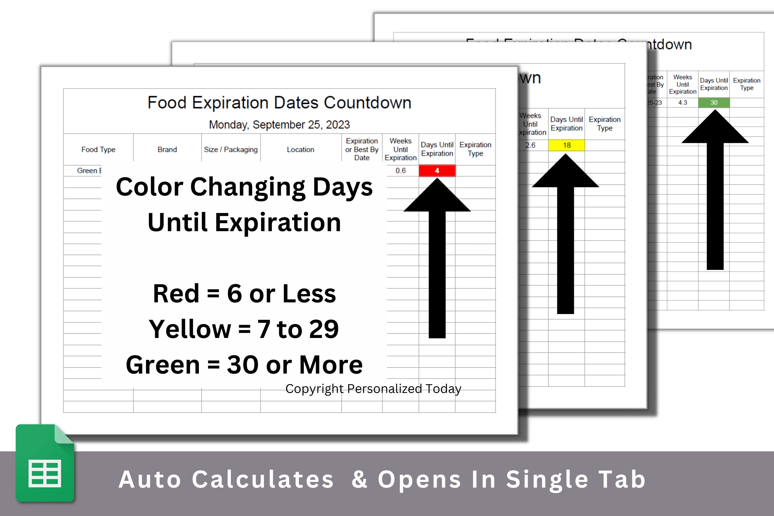 Google Sheets Food Expiration Dates Tracker Text Fillable / Text ...