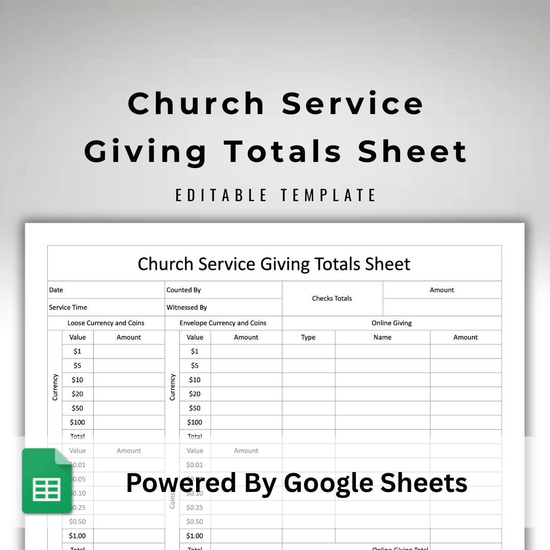 Church Giving Tracker - Tithes and Offering Ledger - Google Sheets ...
