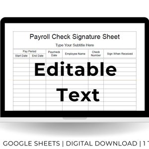 Google Sheets Payroll Check Received Sign off Signature Sheet Text ...