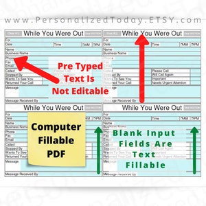 Printable While You Were Out Phone Message Notes Sheets - Etsy