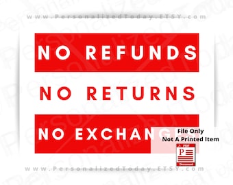 No Returns Printable - Etsy