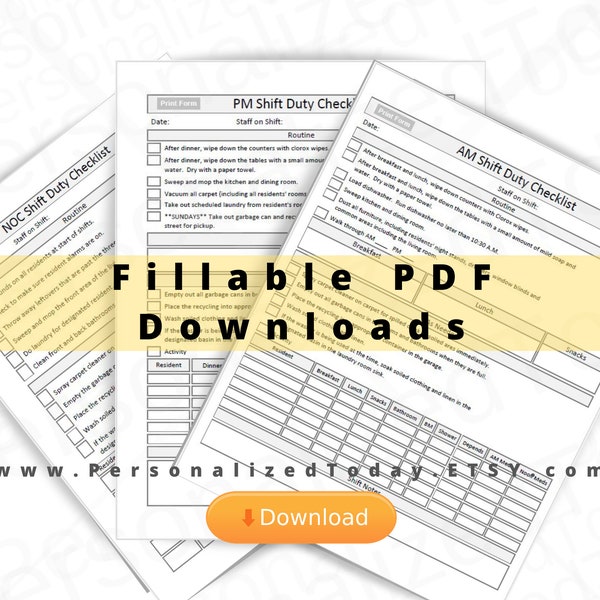Shift Checklists - Etsy