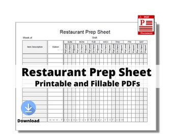 Restaurant Prep Template - Etsy