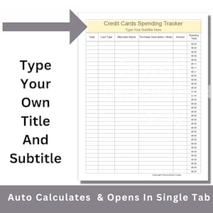 Google Sheets Credit Card Spending Tracker - Multiple Credit Cards ...