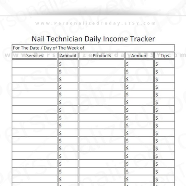 Nail Size Template - Etsy