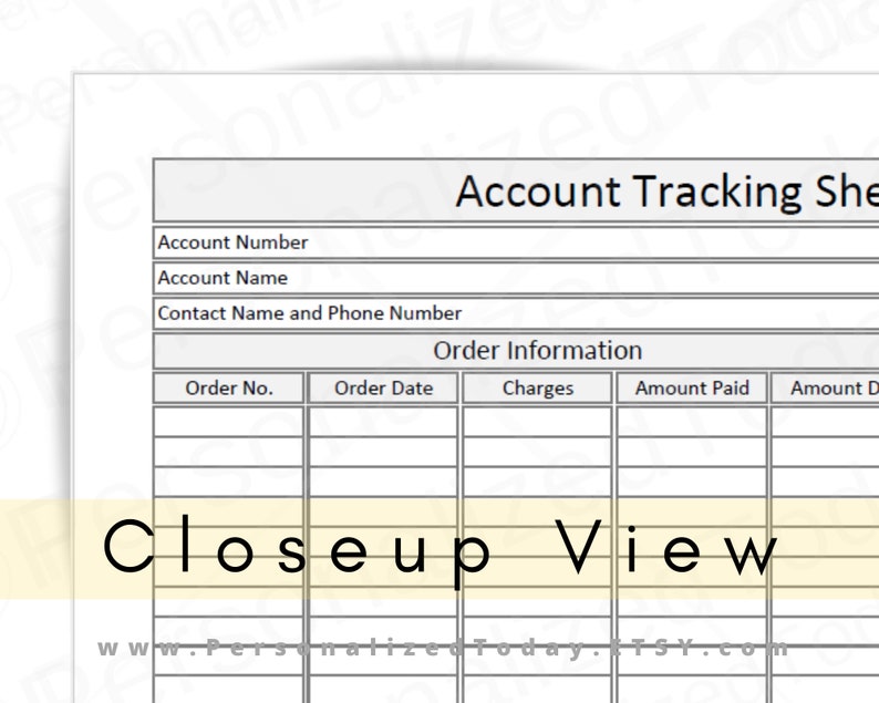 Customer Account Tracking Sheet Printable Editable PDF US | Etsy