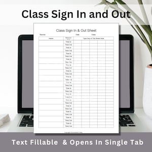 Daily Class Sign in and Sign Out Sheet Google Sheets Editable - Etsy