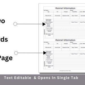 Google Sheets Kennel Crate Card Template for Pet Care and Emergency ...