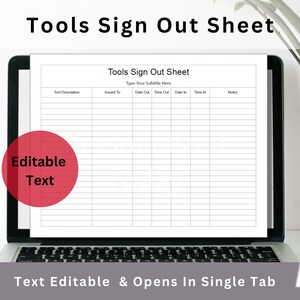 Google Sheets Tools Sign Out Sheet Template Text Fillable / - Etsy