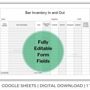 Bar Inventory Tracker - Alcohol Stock Management Google Sheets Template ...
