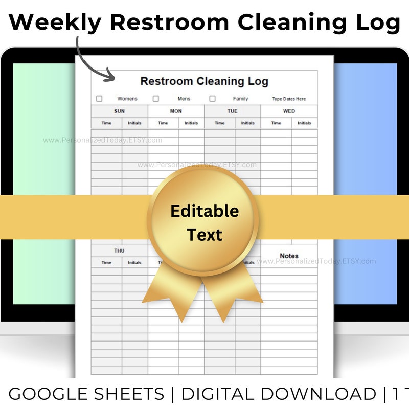 Restroom Cleaning Sign off Sheet - Etsy