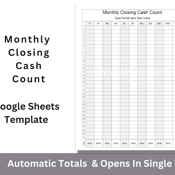 Cash Drawer Sheets - Etsy