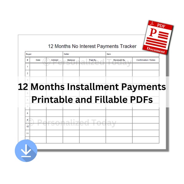 Installment Payments Tracker - Etsy