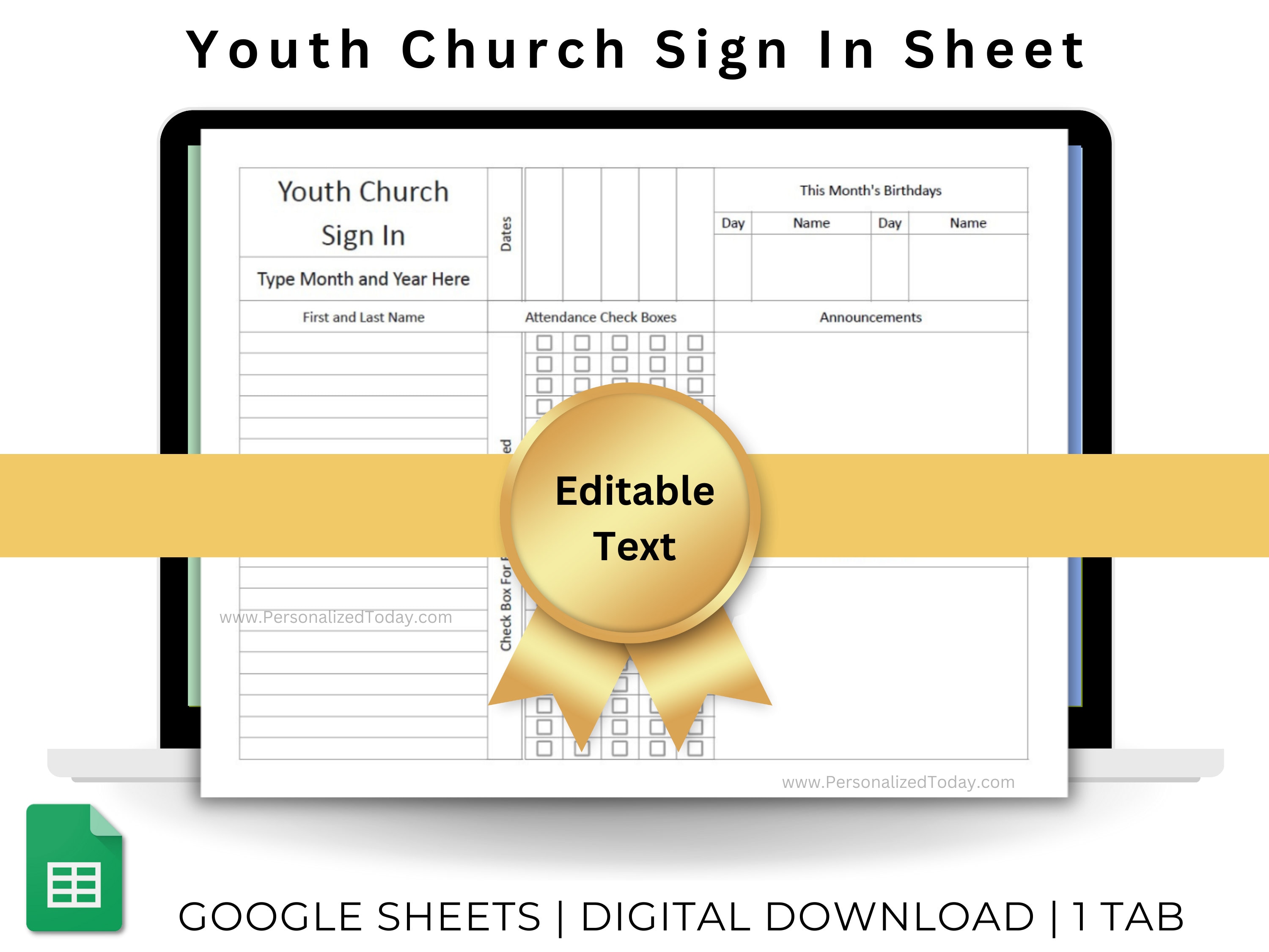 Youth Group Church Sign in Sheet Church Teenagers Group Attendance ...