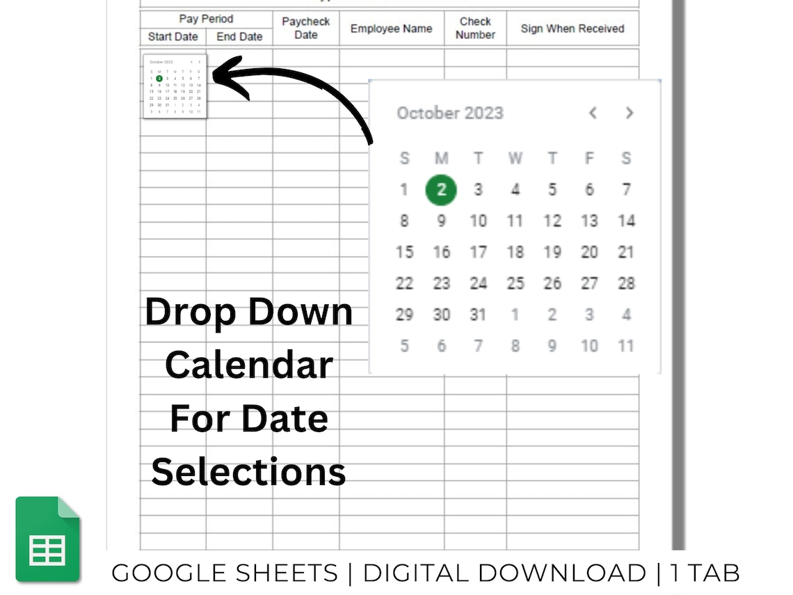 Google Sheets Payroll Check Received Sign off Signature Sheet Text ...