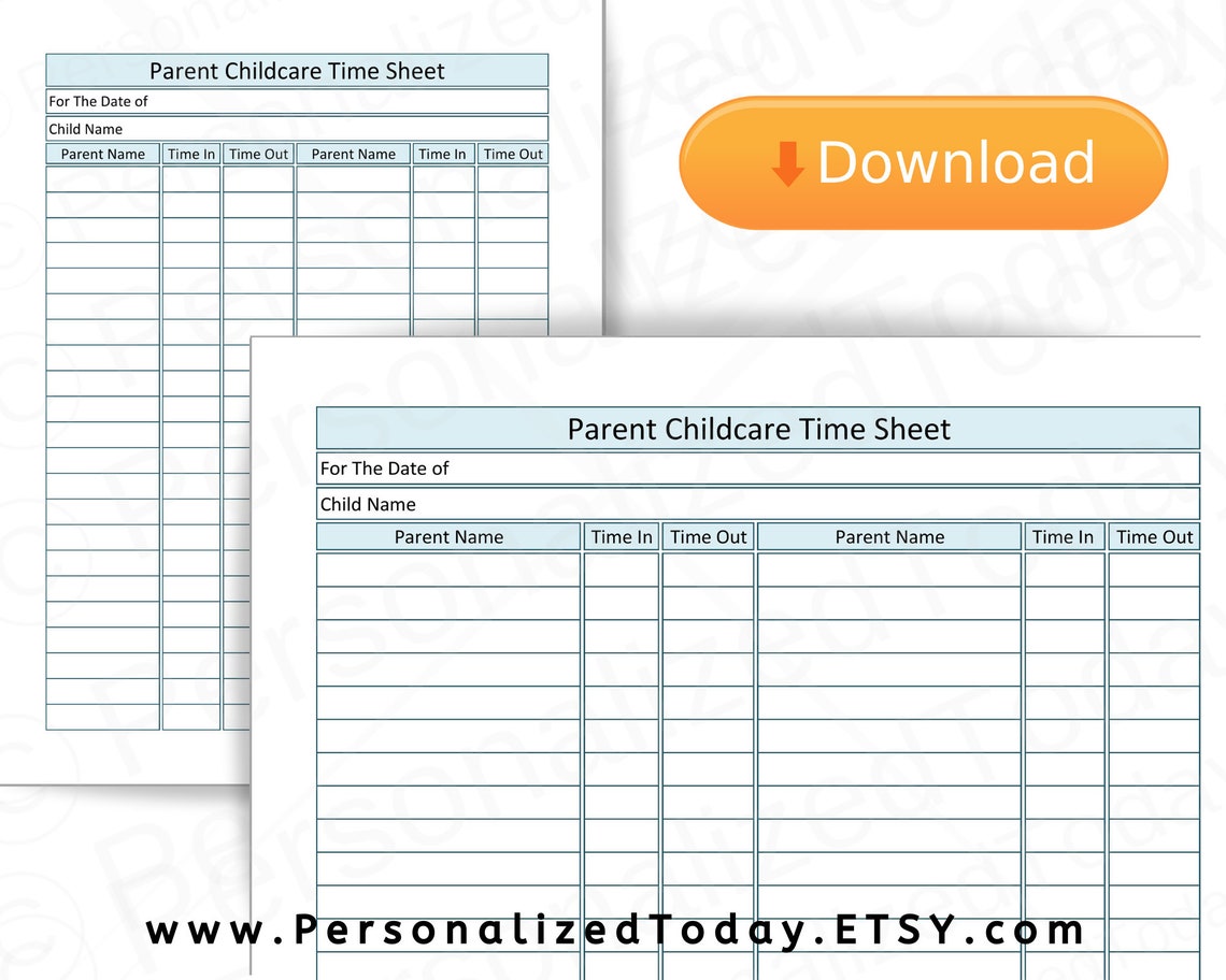 Printable Only PDF Daily Custody Log Parent and Guardian Child - Etsy