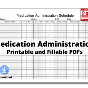 Printable Multiple Dose Medication Administration Schedule - Etsy