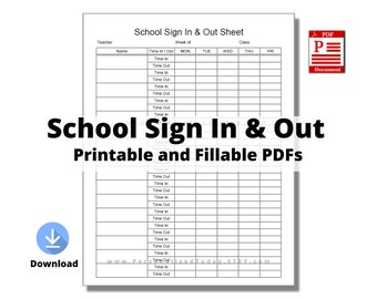 School Counselor Sign in Sheet - Etsy