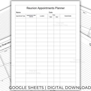Family Reunion Organizer - Google Sheets Templates Bundle – 20 Editable ...