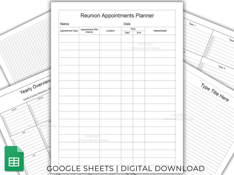 Family Reunion Organizer - Google Sheets Templates Bundle – 20 Editable ...