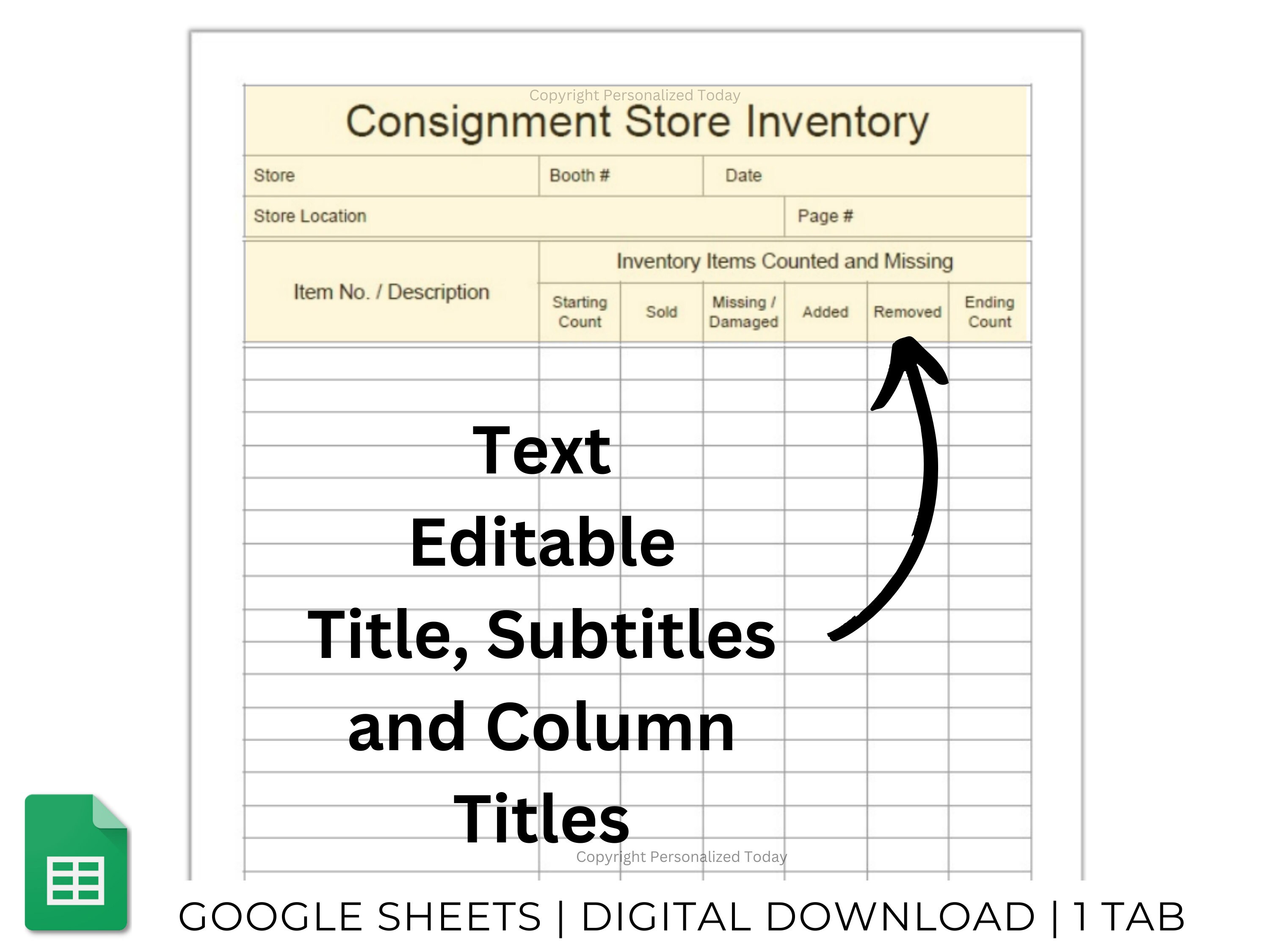 Consignment Store Inventory Tracker Spreadsheet Template for Small ... Consignment Store Inventory Tracker Spreadsheet Template for Small ...
