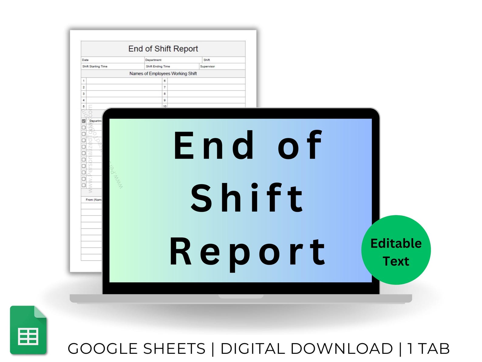 Staff Shift Handover Report - Employee End of Shift Notes - Work Shift ...