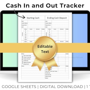 Cash in and Out Money Start and End Cash Drawer Count Cash Register ...