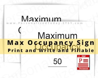 Editable Printable Maximum Occupancy Sign - Etsy