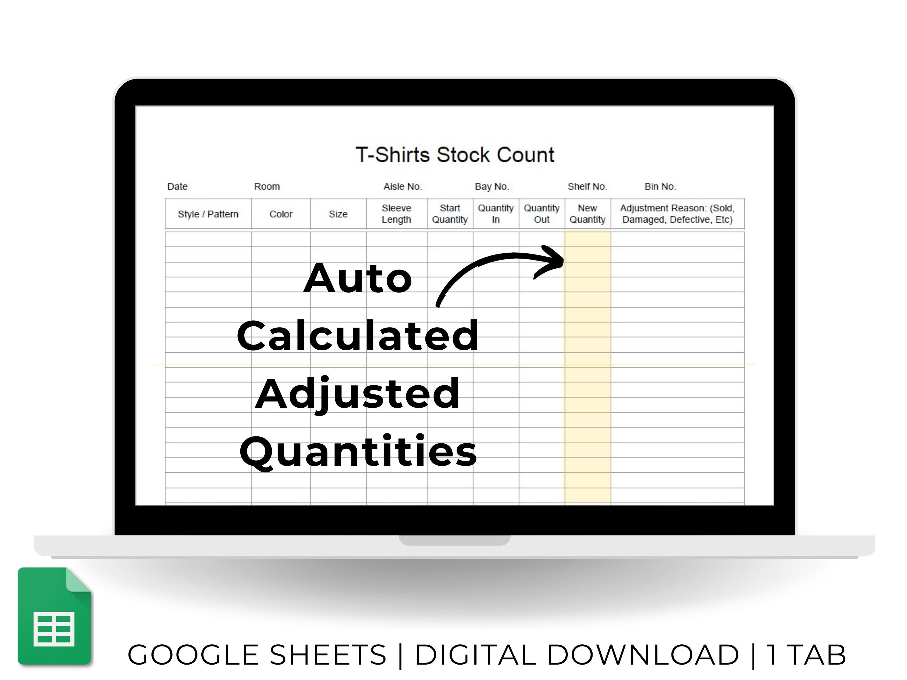 T Shirts Inventory Apparel Stock Count Clothing Quantities in & Out ...