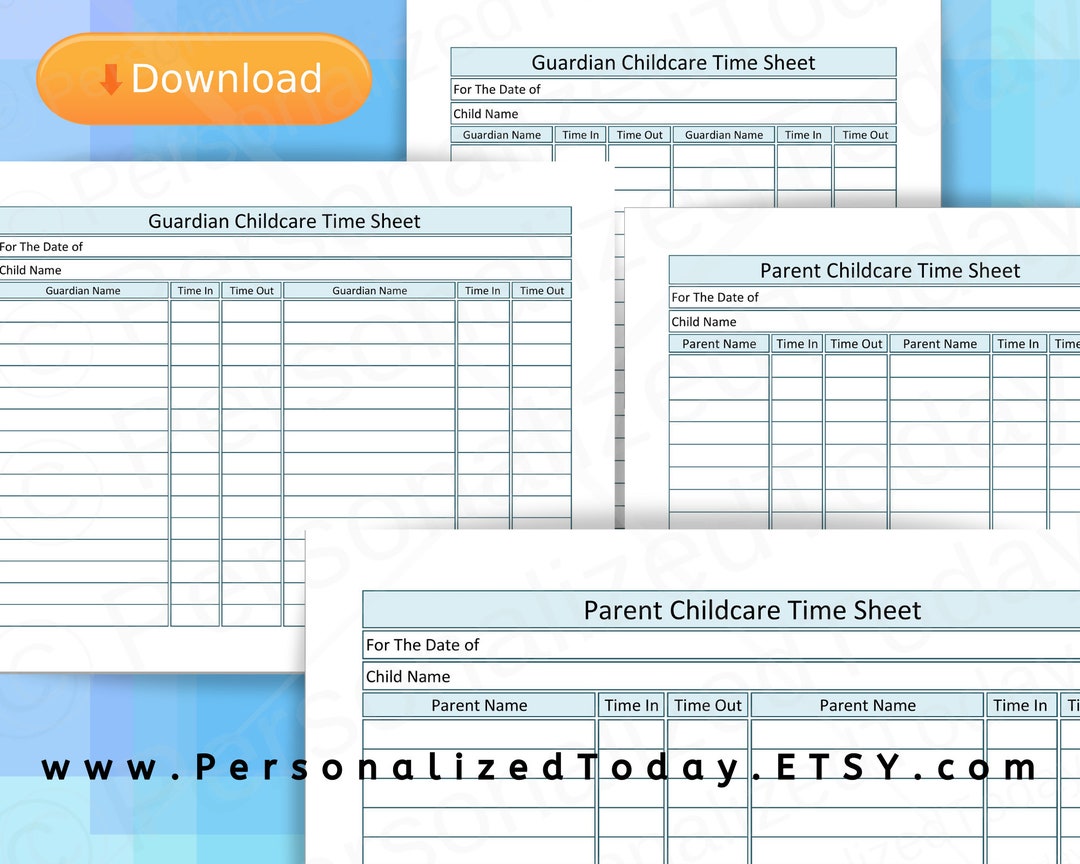 Printable Only PDF Daily Custody Log Parent and Guardian Child - Etsy
