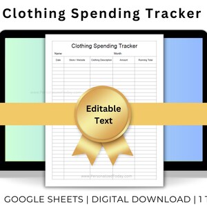 Customizable Clothing Budget Tracker Google Sheets Editable Apparel ...