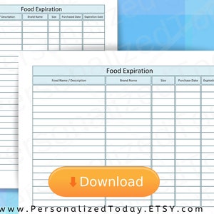 Printable Only Food Expiration Date Shelf Life Chart for - Etsy