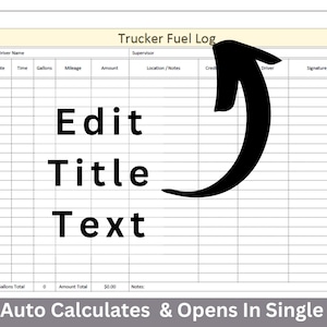 Trucker Fuel Log Template for Google Sheets Editable Spreadsheet ...