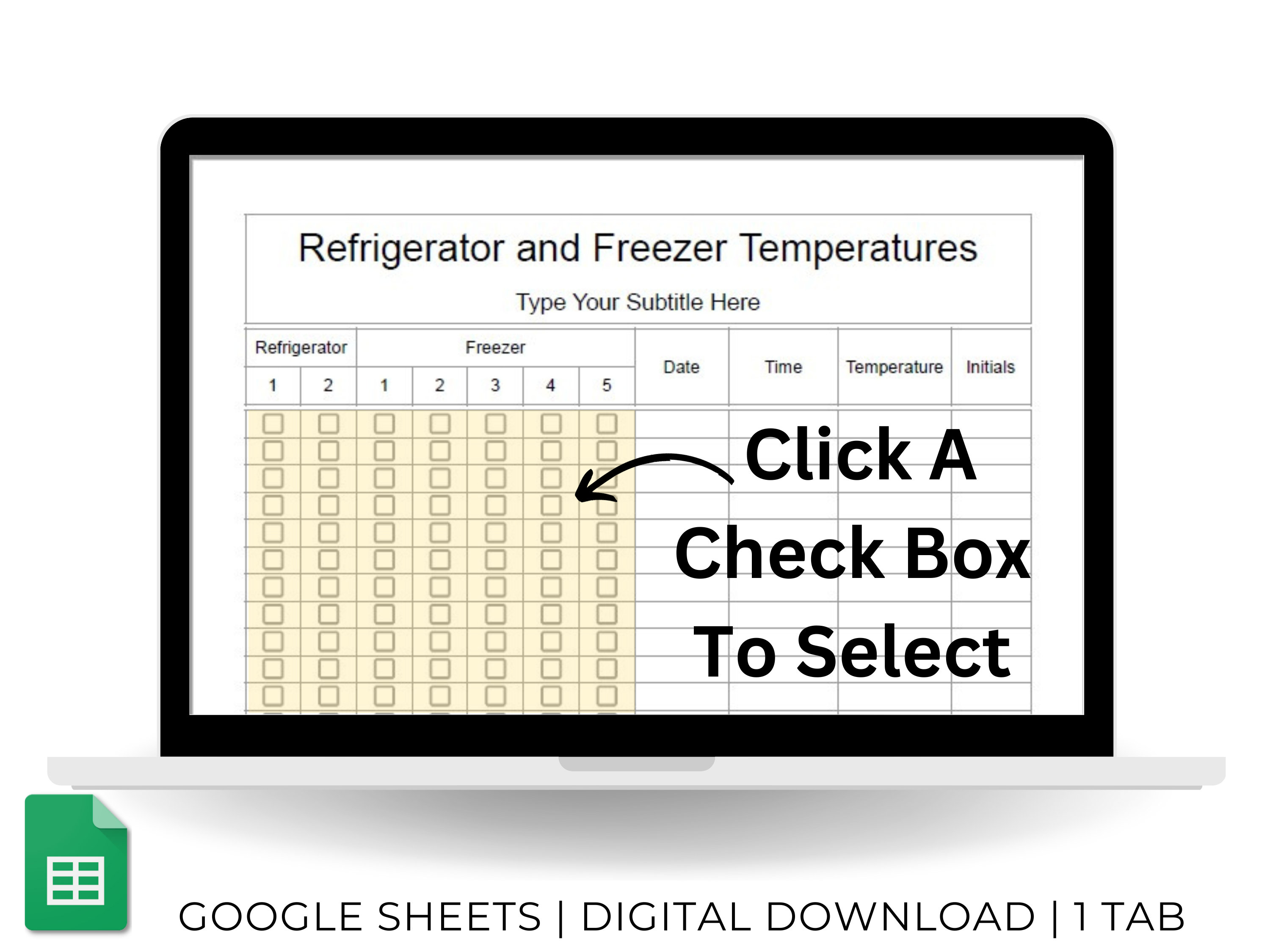 Restaurant Kitchen Temperatures Log Food Temp Tracker Text Editable ...