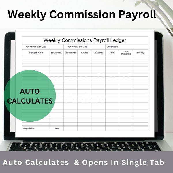 Commission Based Payroll Template - Etsy