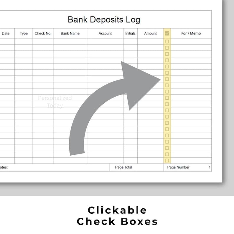Google Sheets Bank Deposit Ledger - Printable Cash & Checks Deposit Log ...